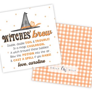 Printable Halloween Tags Witches' Brew Self Edit - Etsy