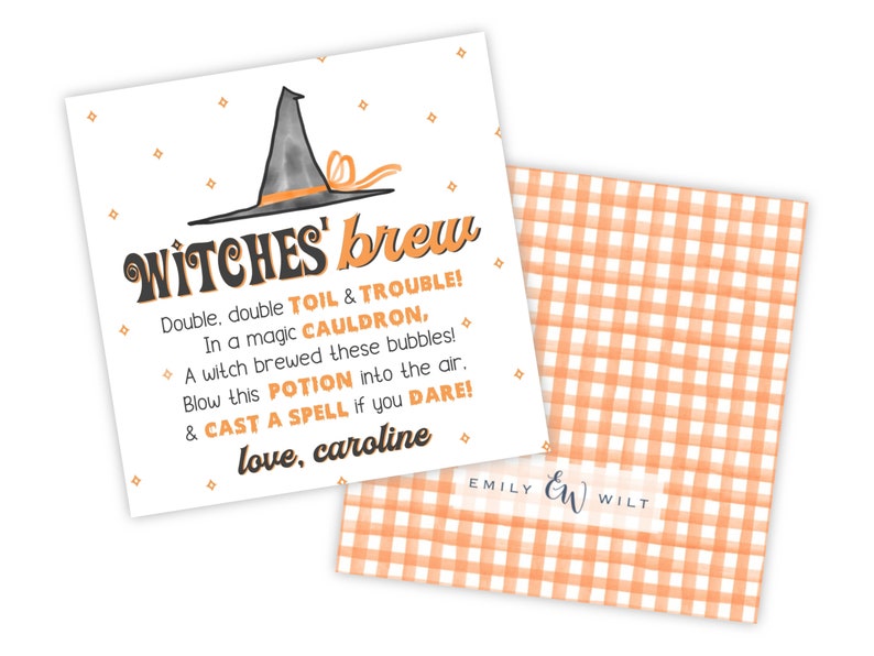 Printable Halloween Tags Witches' Brew Self Edit - Etsy
