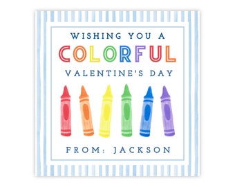 Crayon Valentine Card - Etsy