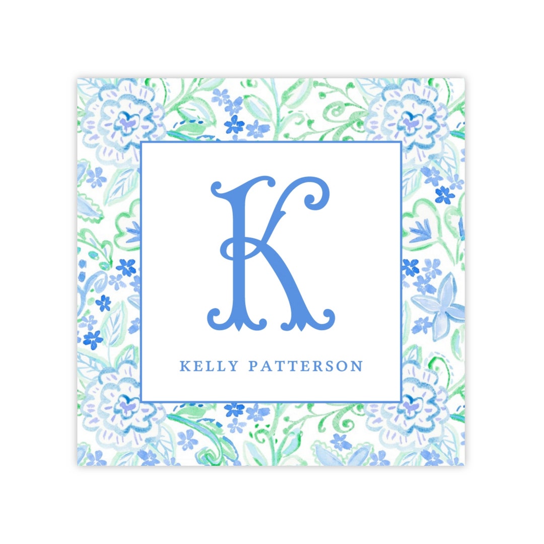 PRINTABLE Self-edit Gift Tag Template | Coastal Blue Floral | Editable ...
