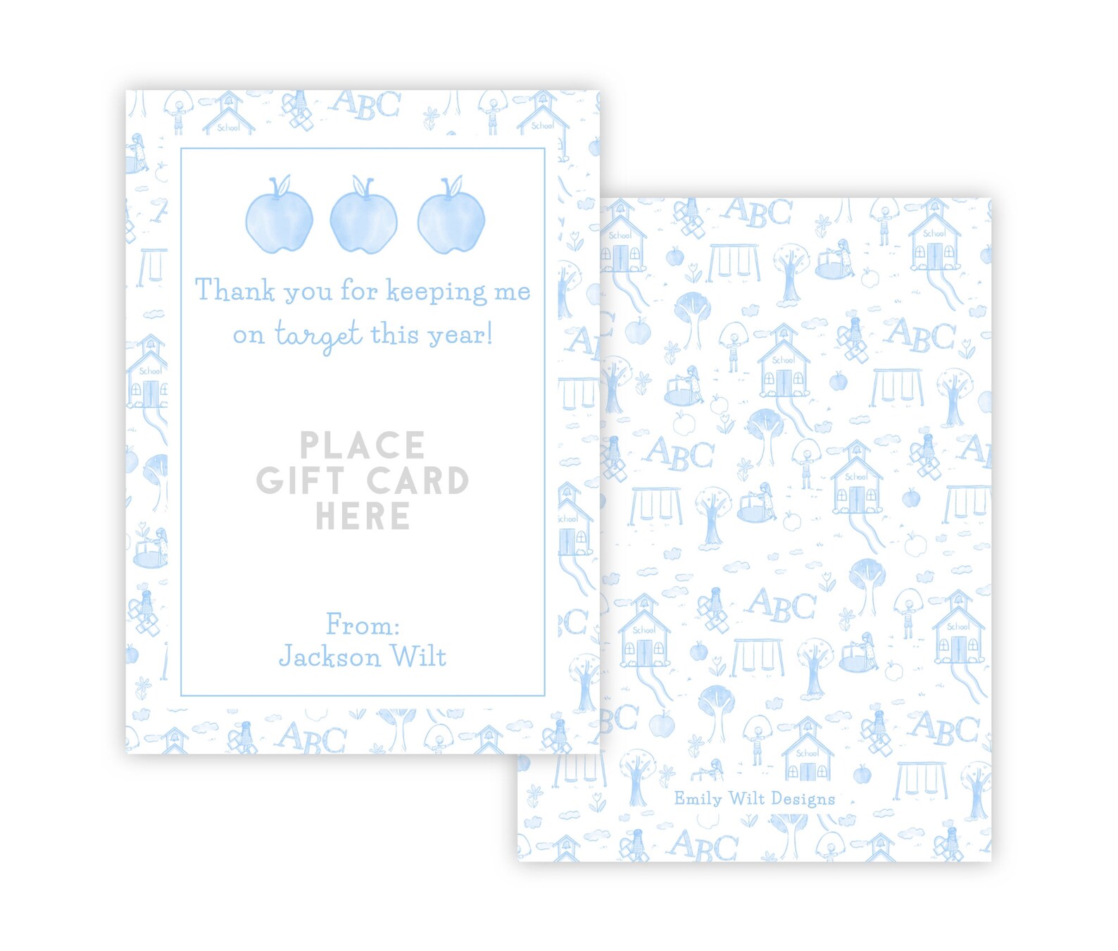 PRINTABLE Teacher Gift Card Holder Template | Back to School Corjl ...