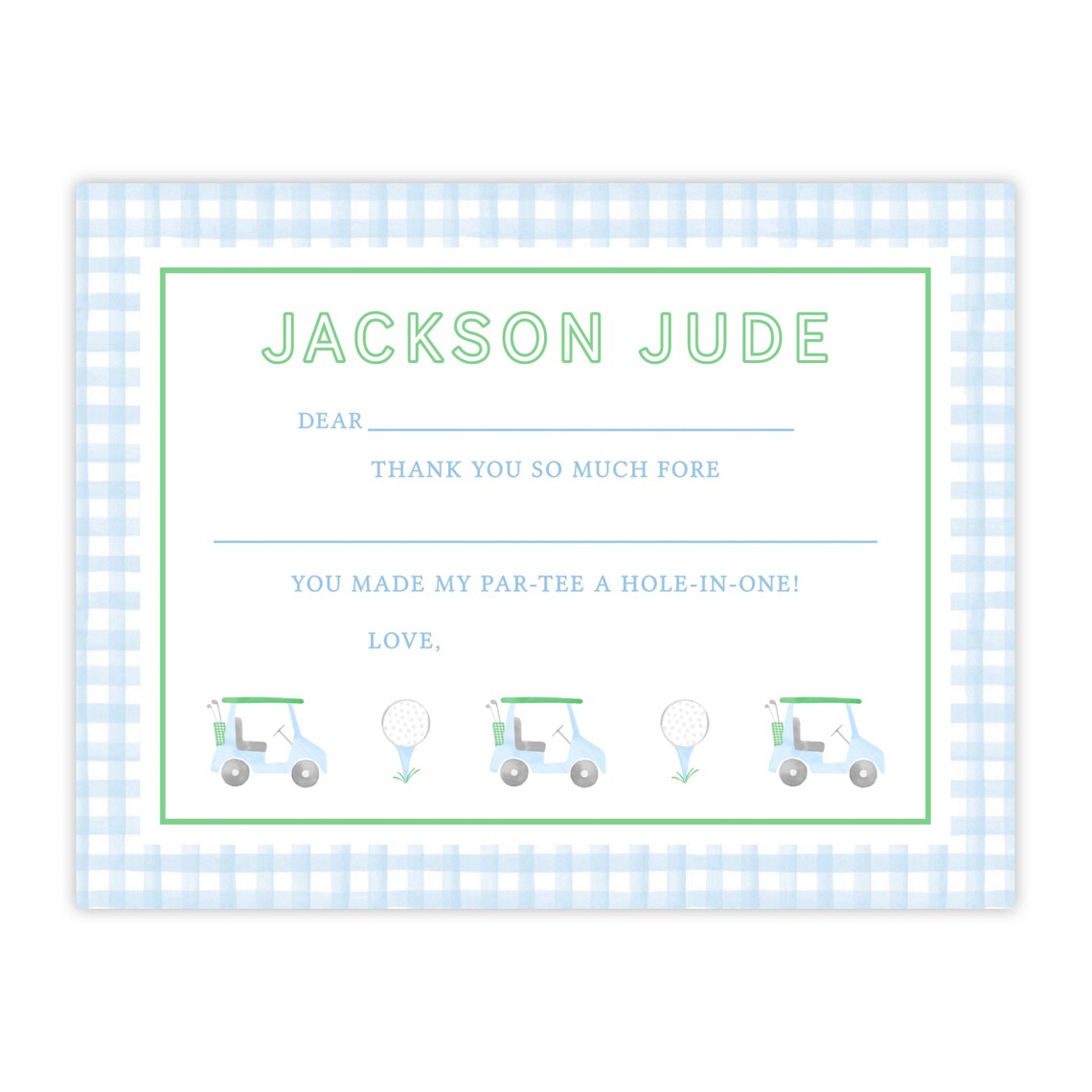 Printable Golf Thank You Notes Golf Stationery Golf Party - Etsy