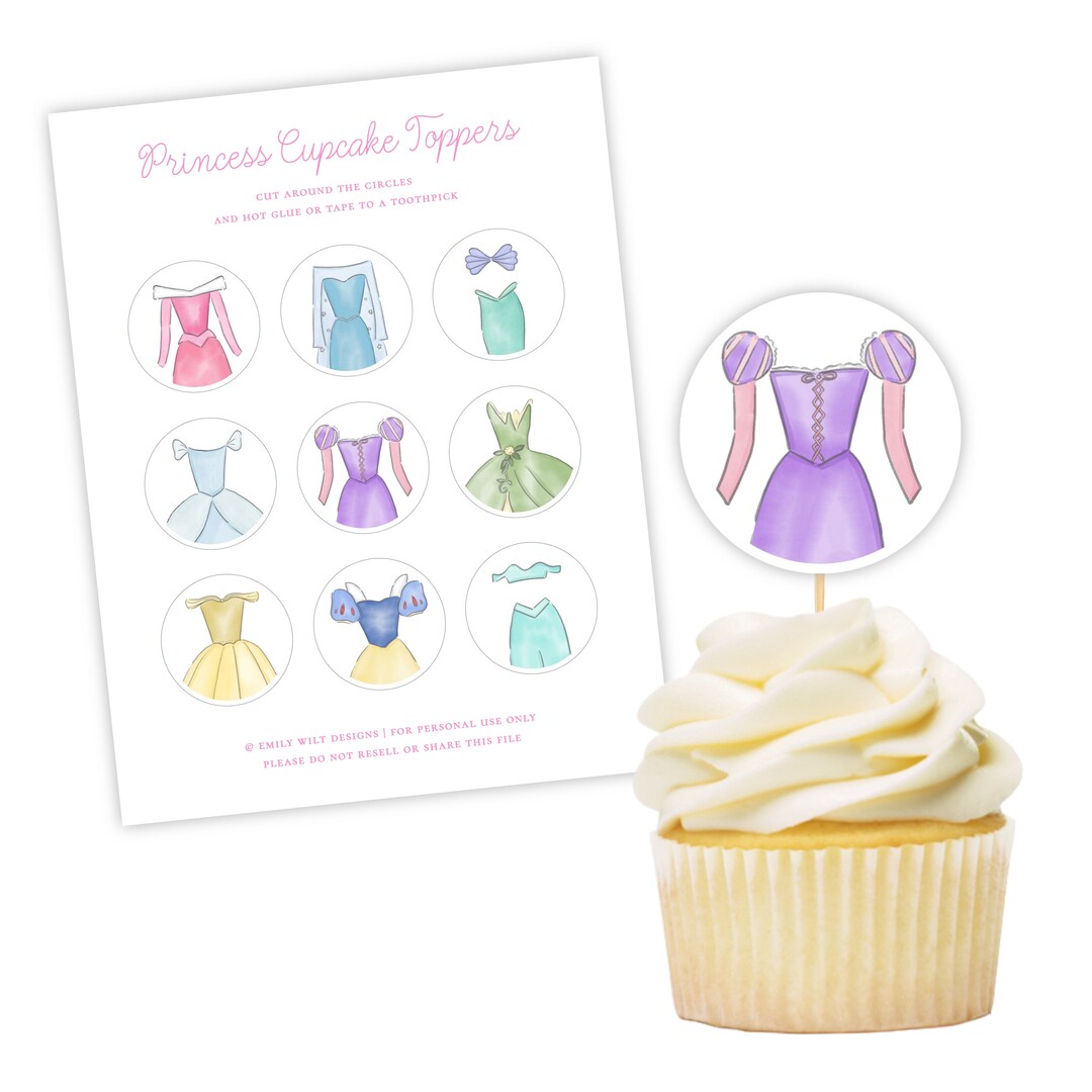 Printable Princess Cupcake Toppers, Princes Birthday Party Decor ...