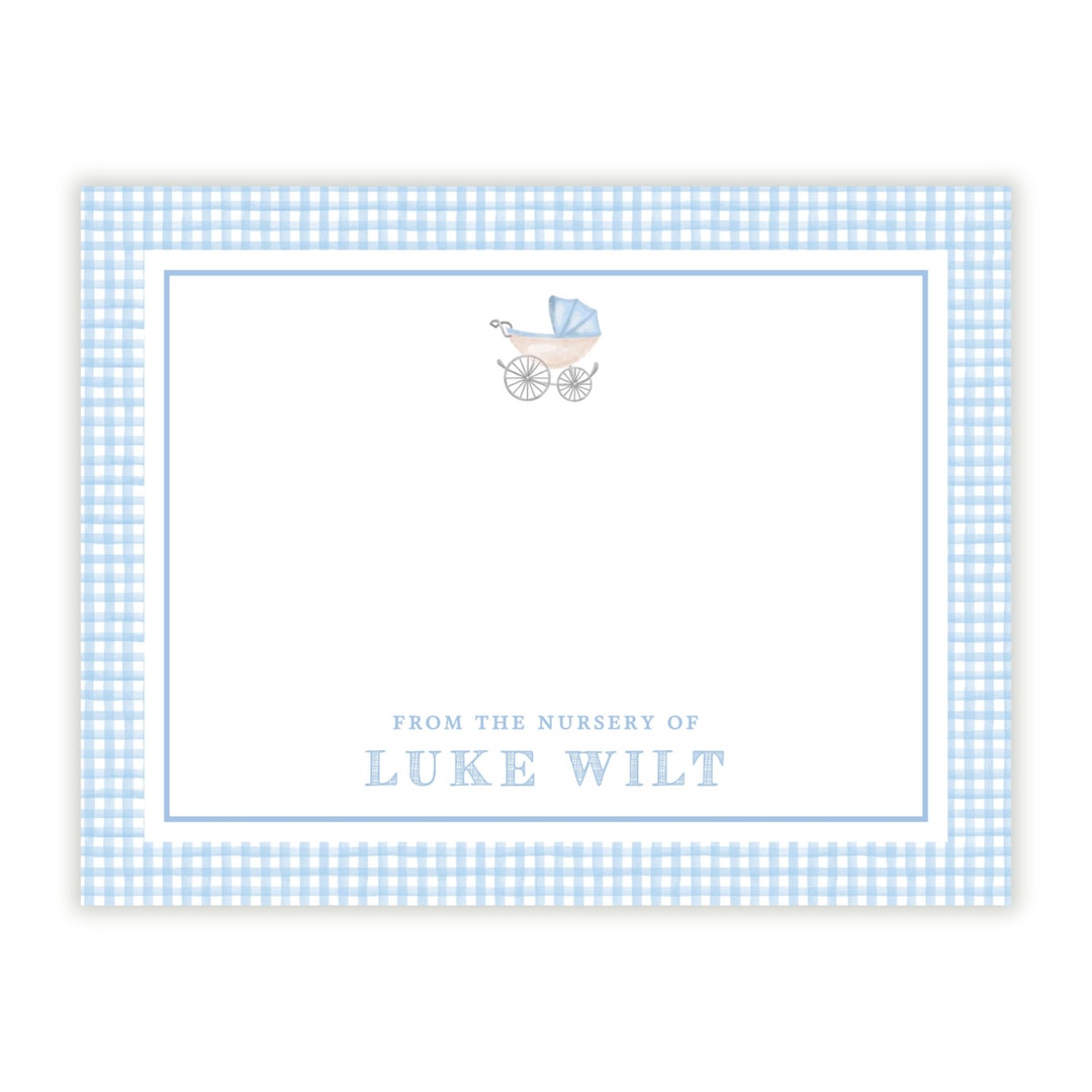 PRINTABLE Blue Baby Boy Notecard | Editable Nursery Stationery ...