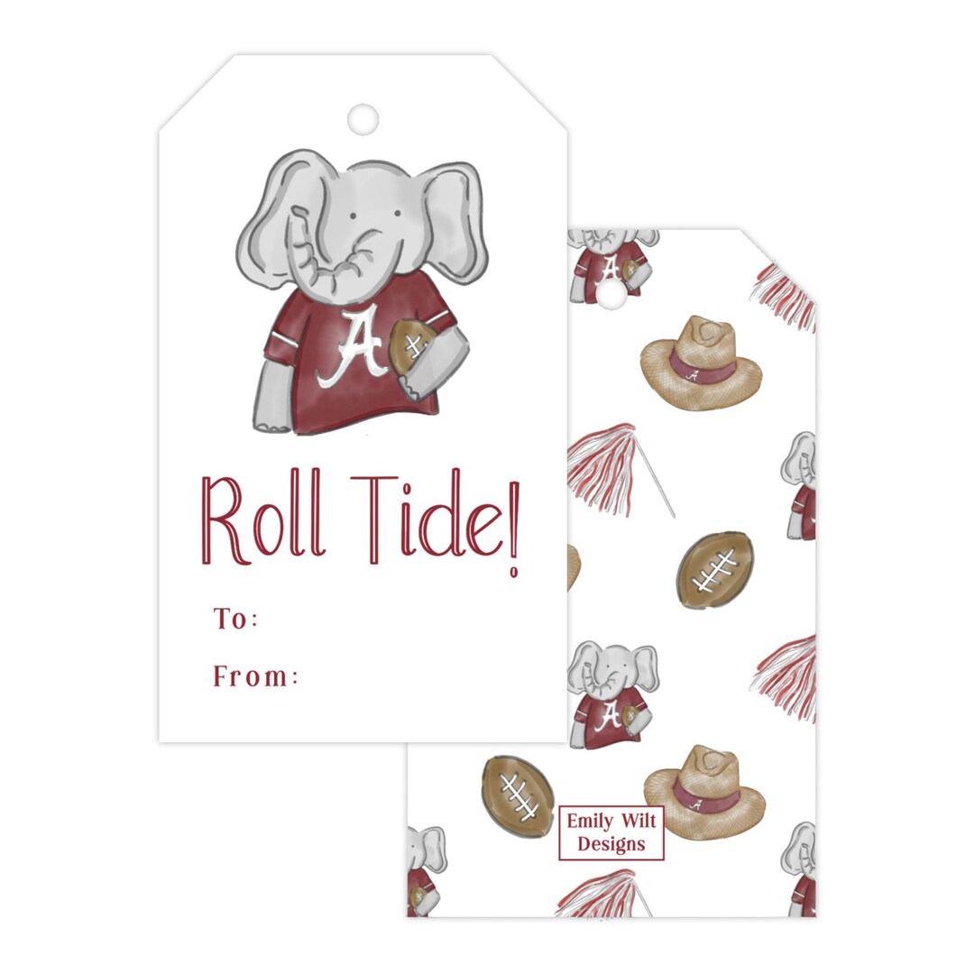 PRINTED University of Alabama Gift Tags | Set of 16 | Personalized Big ...