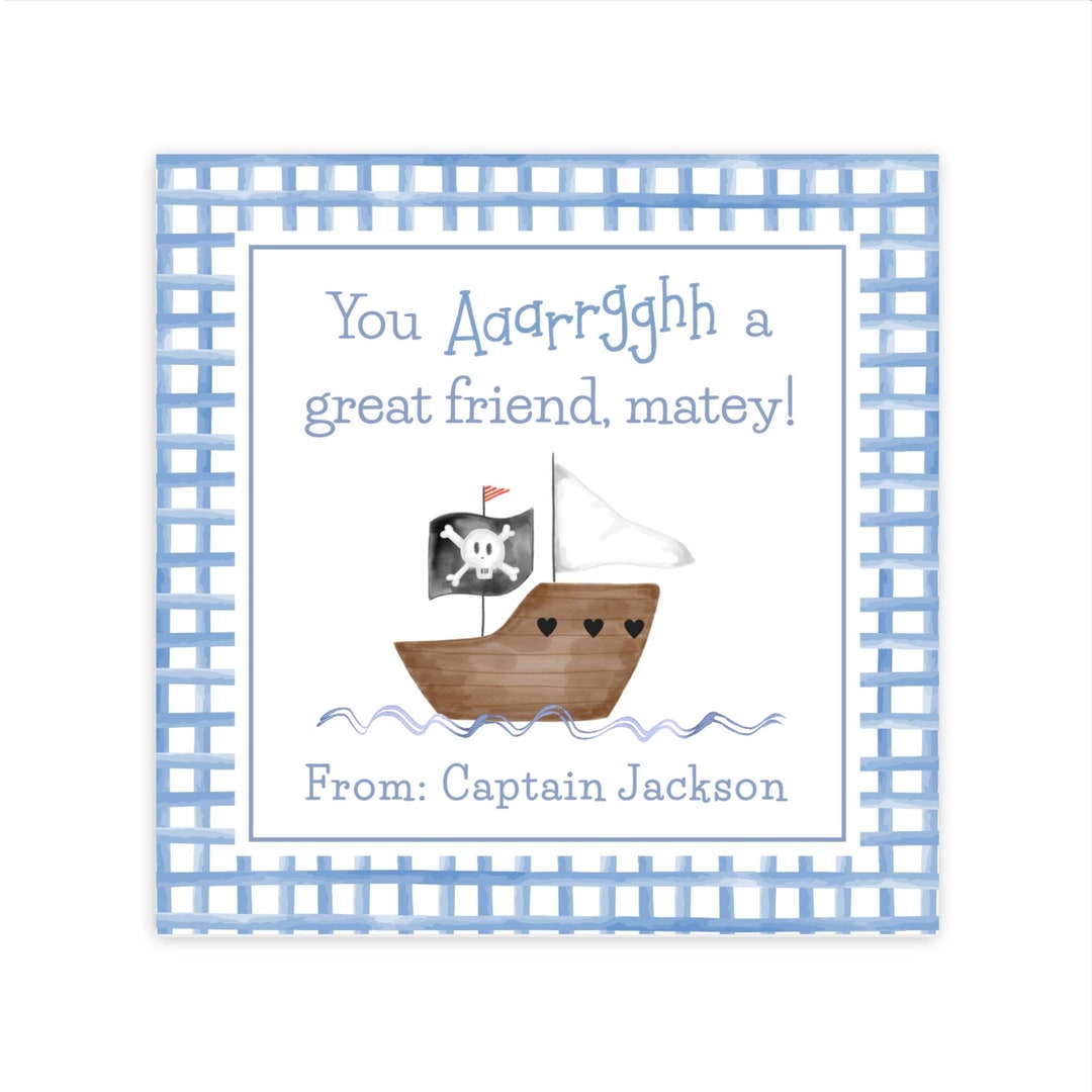 Printable Valentines Day Cards for Kids, Valentine Tags, Pirate ...