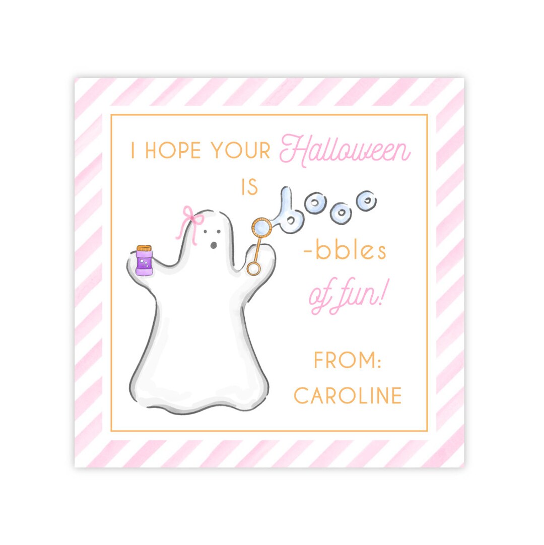 Printable Halloween Gift Tag Halloween Bubble Tag Halloween - Etsy