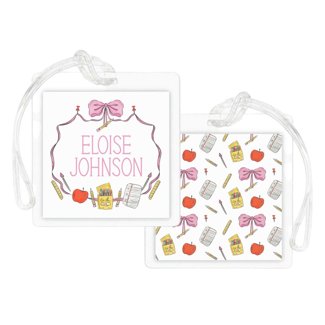 Laminated Bag Tag for Girls, Girl Backpack Tag, School Bag Tag, Back to ...