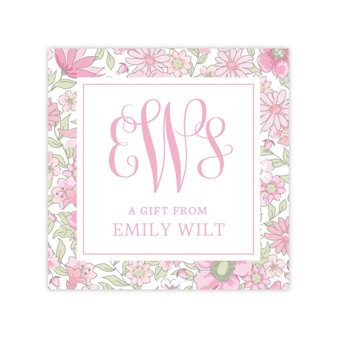 PRINTABLE Monogram Gift Tag Template | Editable Corjl Gift or Enclosure ...