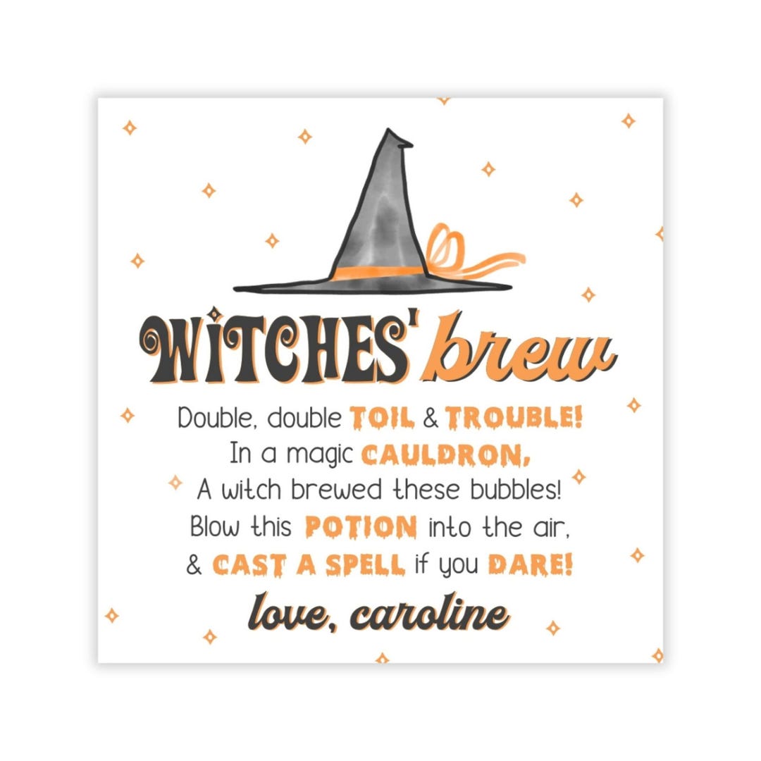 Printable Halloween Tags Witches' Brew Self Edit Template - Etsy