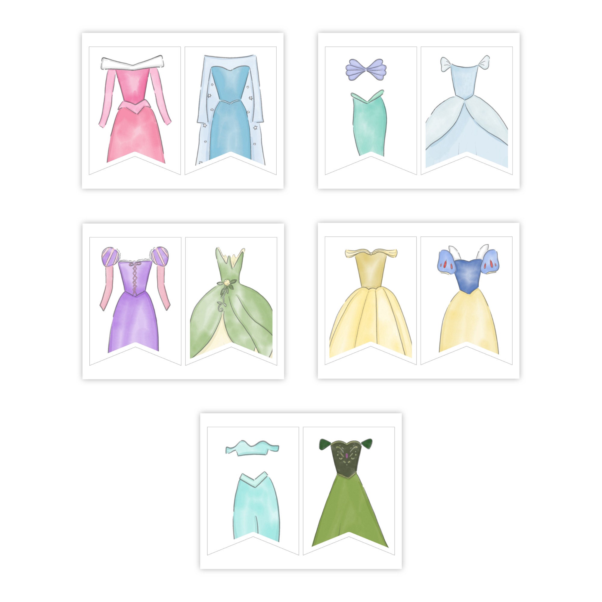 PRINTABLE Watercolor Princess Birthday Party Banner | Instant Download ...