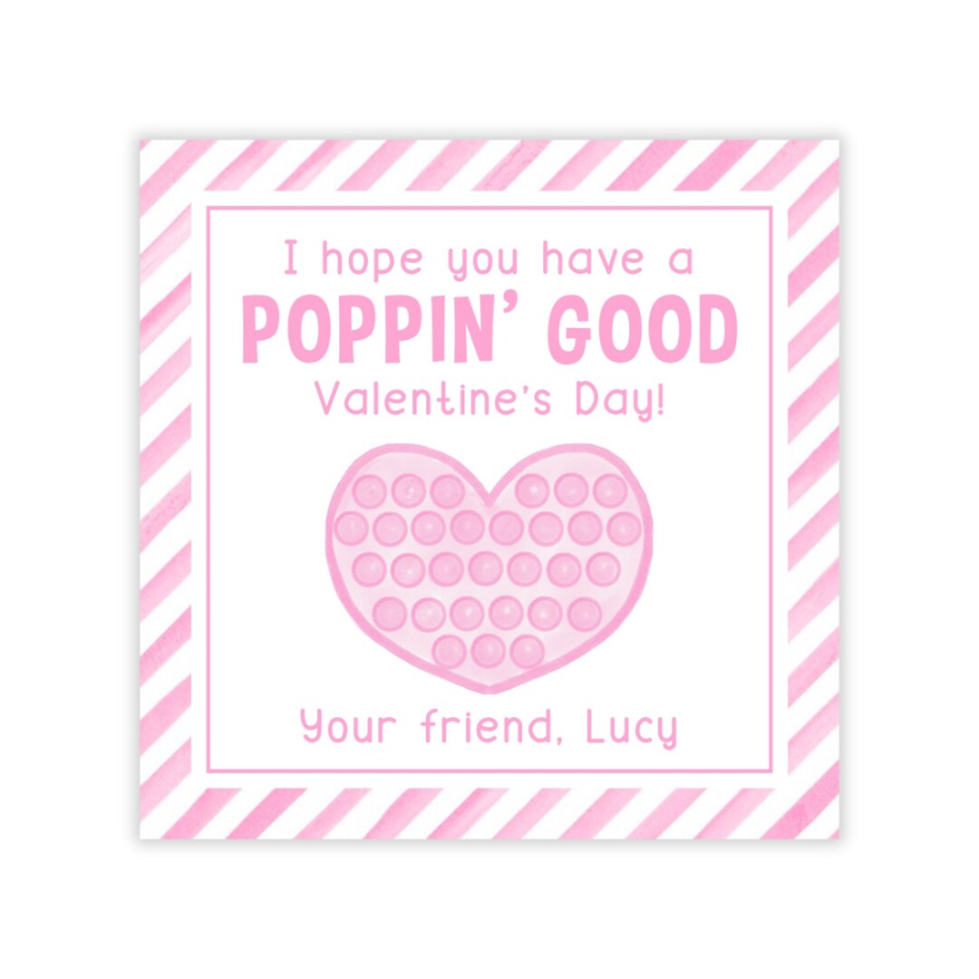 Printable Valentines Day Cards for Kids, Valentine Tags, Pop It ...