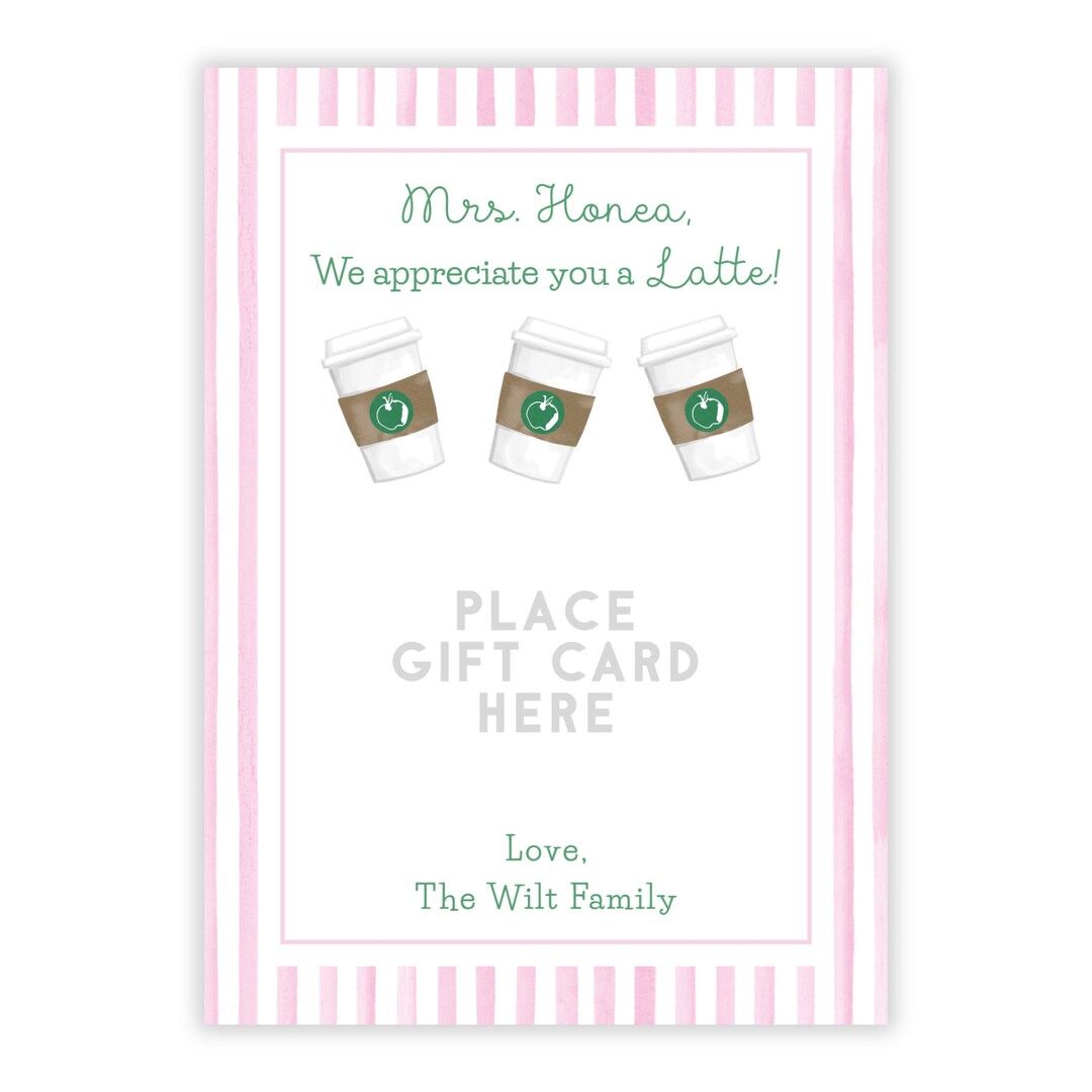 PRINTABLE Teacher Gift Card Holder Template | Back to School Corjl ...
