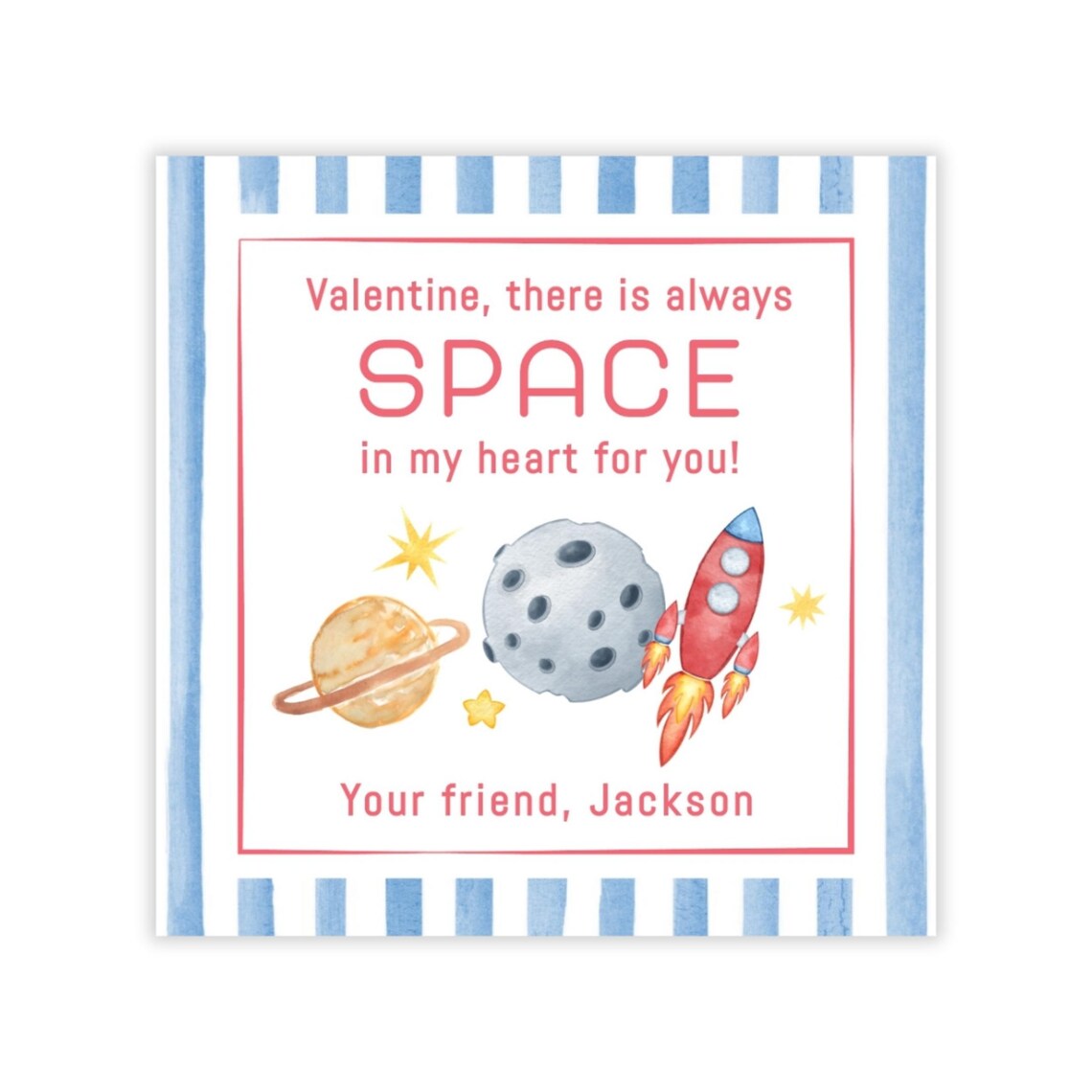 Printable Valentines Day Cards for Kids, Outer Space Valentine Tags ...