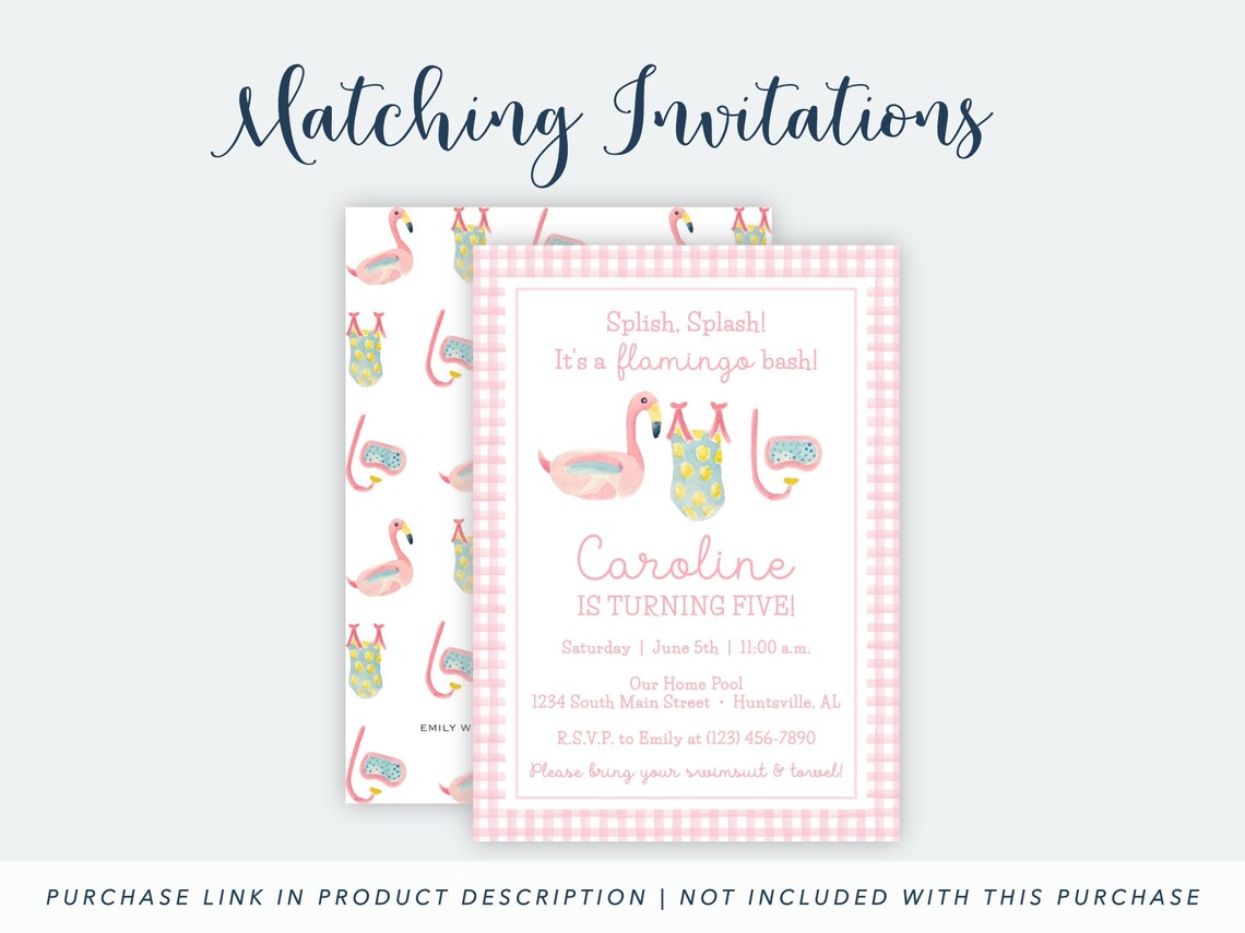 Printable Flamingo Pool Party Thank You Notes Flamingo Pool - Etsy