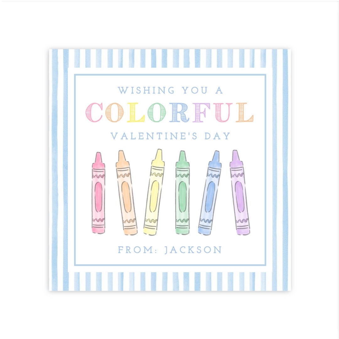 Printable Crayon Valentines, Crayon Valentine Card, Crayon Valentine ...