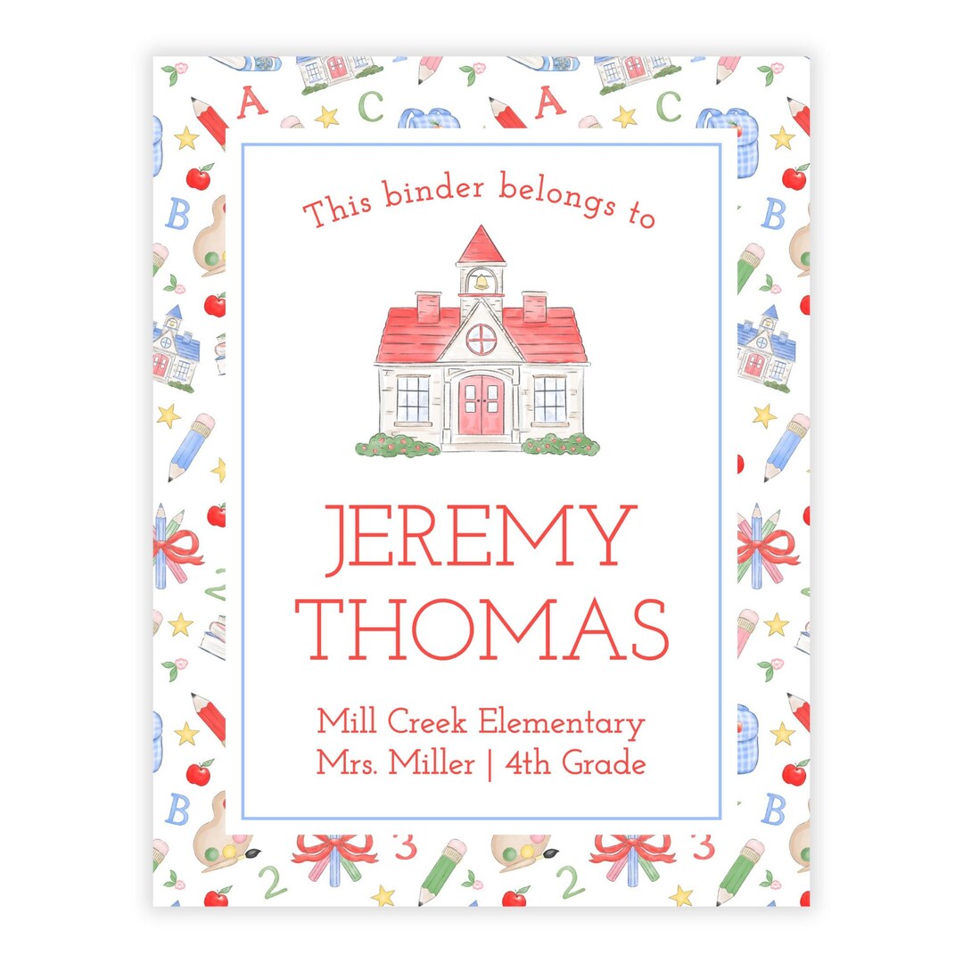 Printable Binder Cover, School Binder Cover, Kids Binder Cover, Boy ...