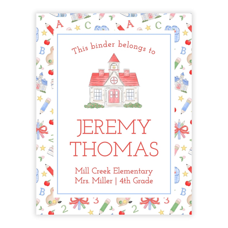 PRINTABLE Editable School Binder Cover | 8.5x11 Personalized Corjl ...