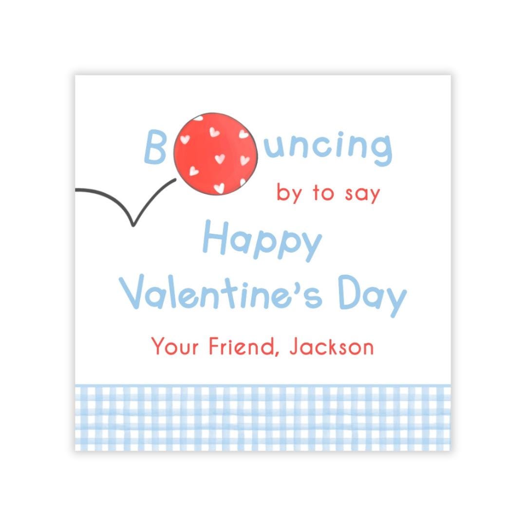 Printable Bouncy Ball Valentine Tag, Bouncing Ball Valentine Card, Kids ...