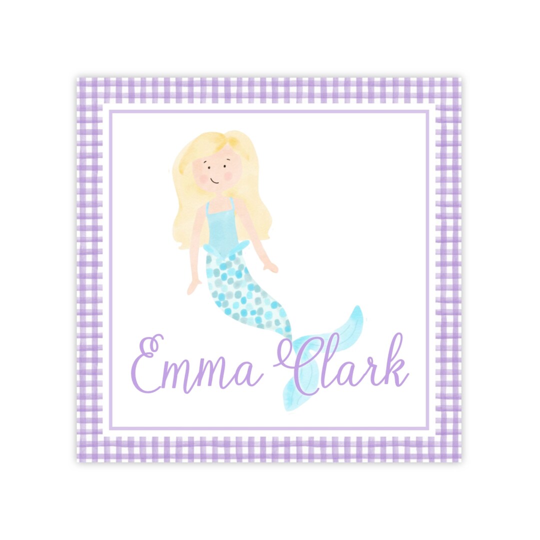 Printable Calling Cards for Girls, Mermaid Calling Cards, Personalized ...