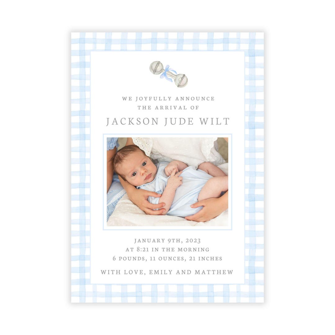 PRINTABLE Baby Boy Birth Announcement | Editable Corjl Template ...
