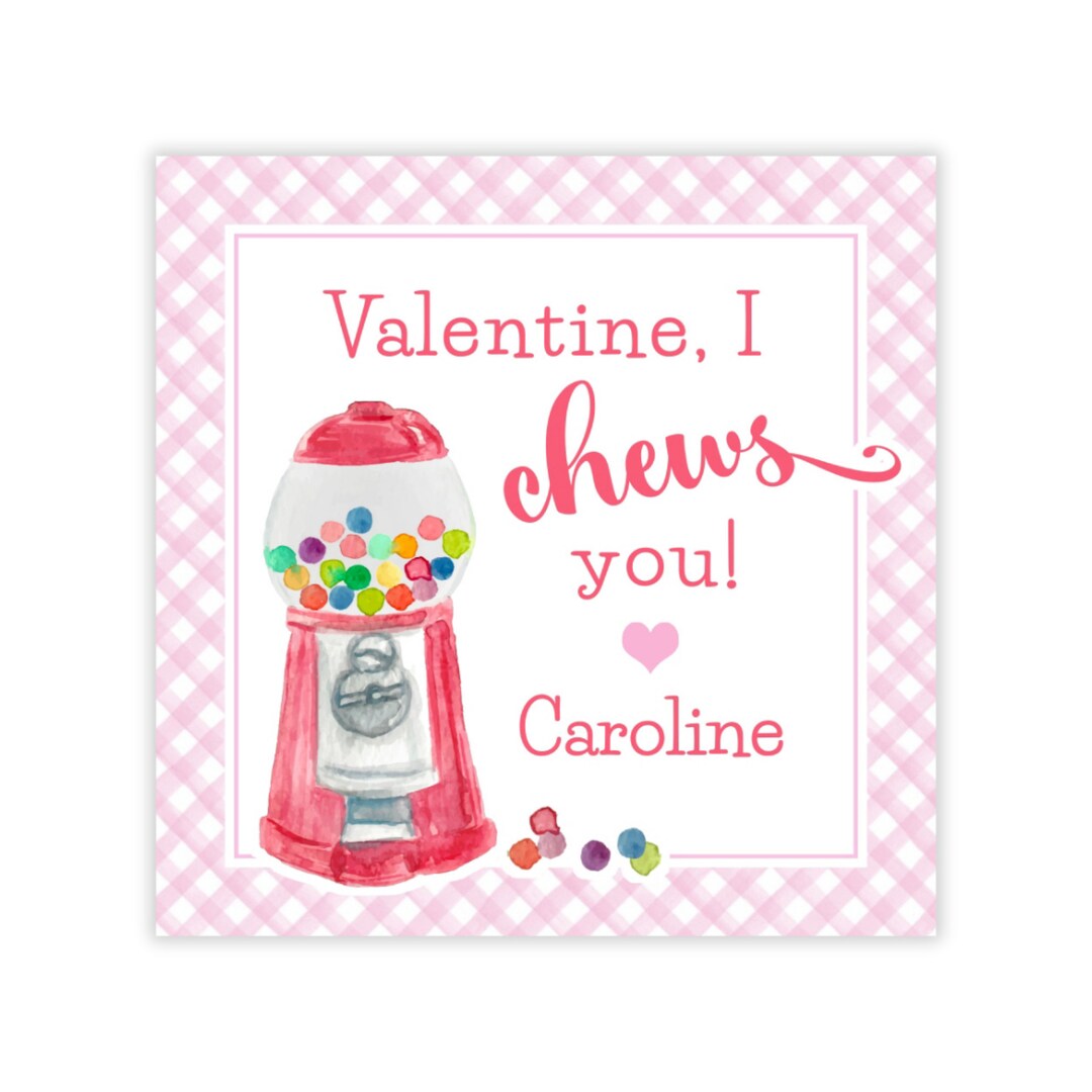 Printable Valentines Day Cards for Kids, Gumball Machine Valentine Tags ...