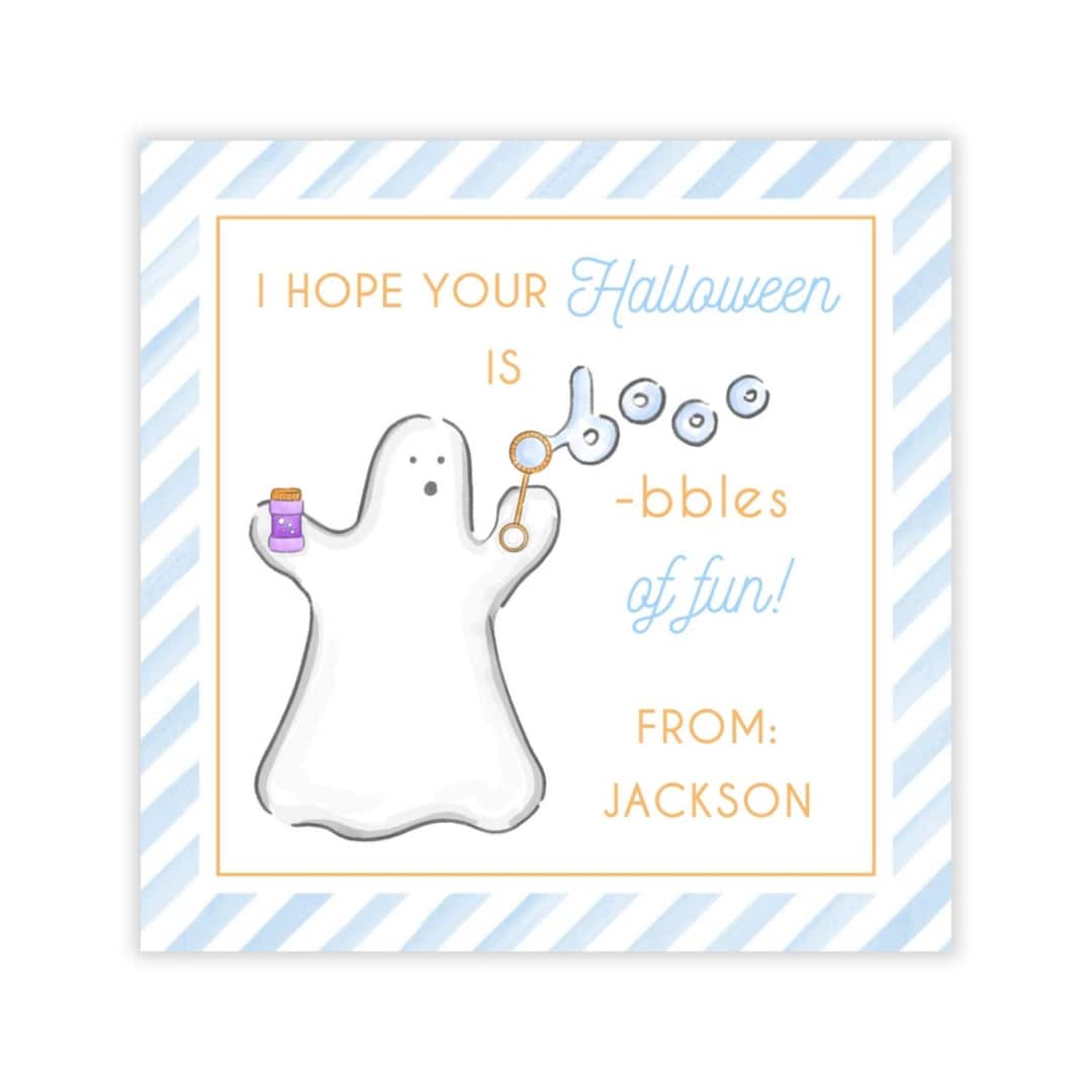 PRINTABLE Halloween Favor Tags, Ghost Bubble Gift Tags, Non Candy ...