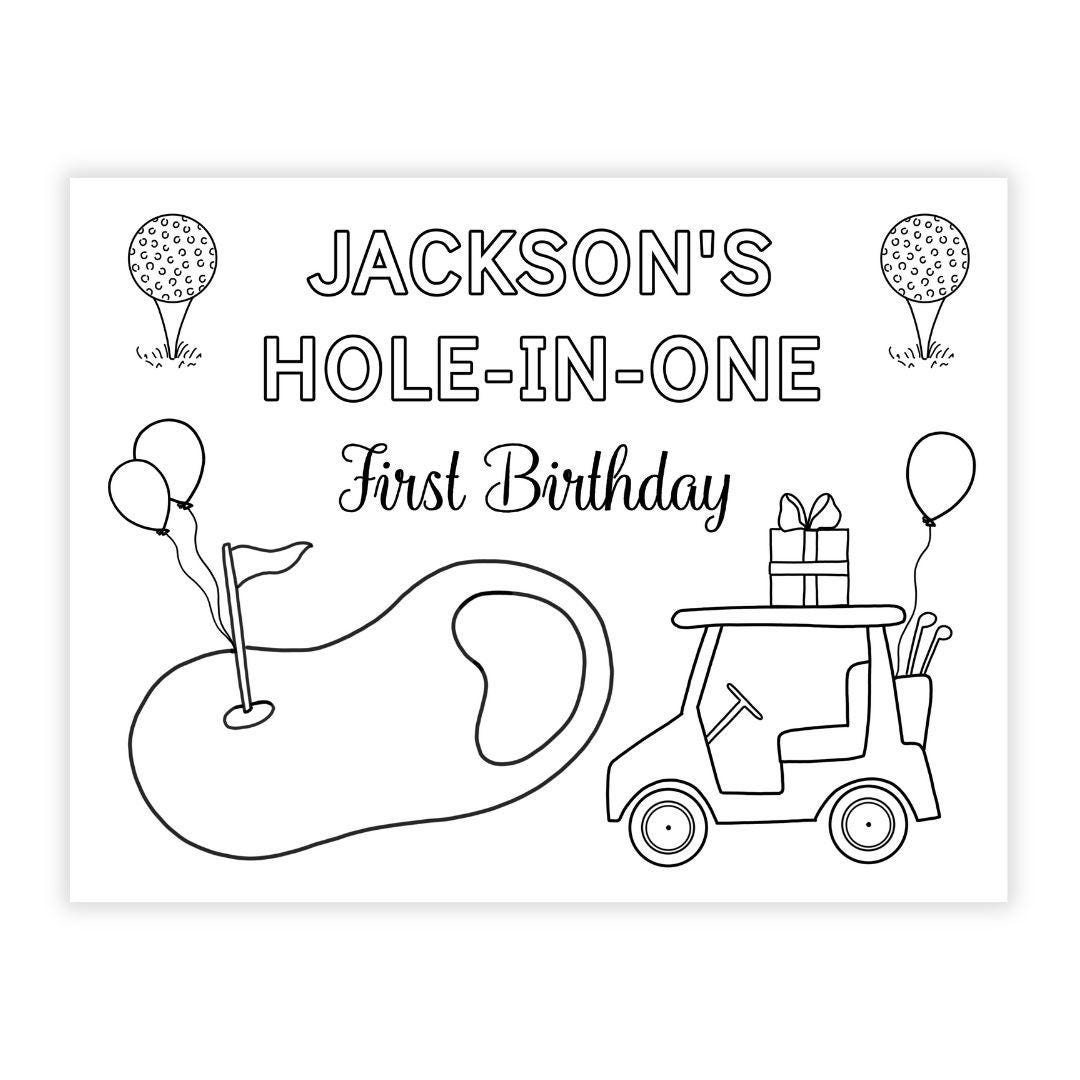 PRINTABLE Golf Coloring Page | Personalized Birthday Activity ...