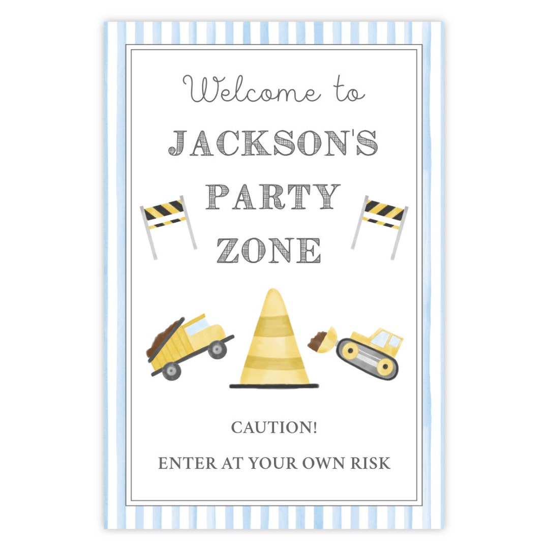 24x36 Printable Construction Birthday Party Sign, Construction Party ...