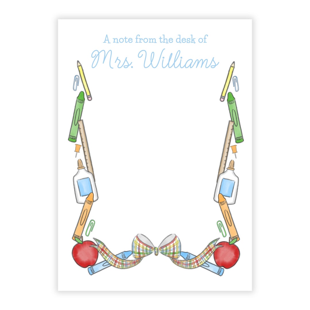Personalized Teacher Notepad – 50 Sheet Custom Tear-off Pad With Name ...