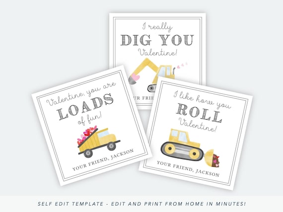 Printable Construction Valentines - Mom. Wife. Busy Life.