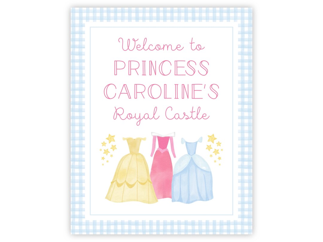 8x10 Printable Princess Party Sign, Princess Birthday Party Sign ...