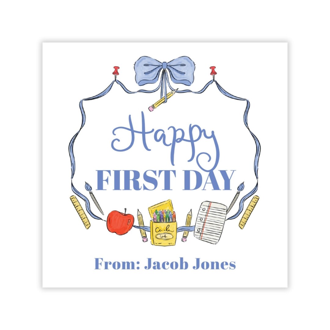 Printable First Day of School Gift Tags for Class, First Day of School ...