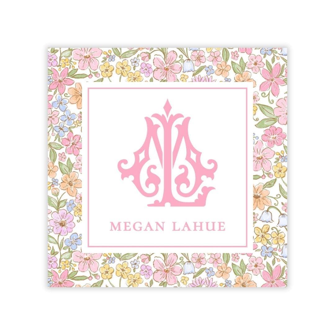 PRINTABLE Monogram Gift Tag Template | Editable Corjl Floral Gift Tag ...