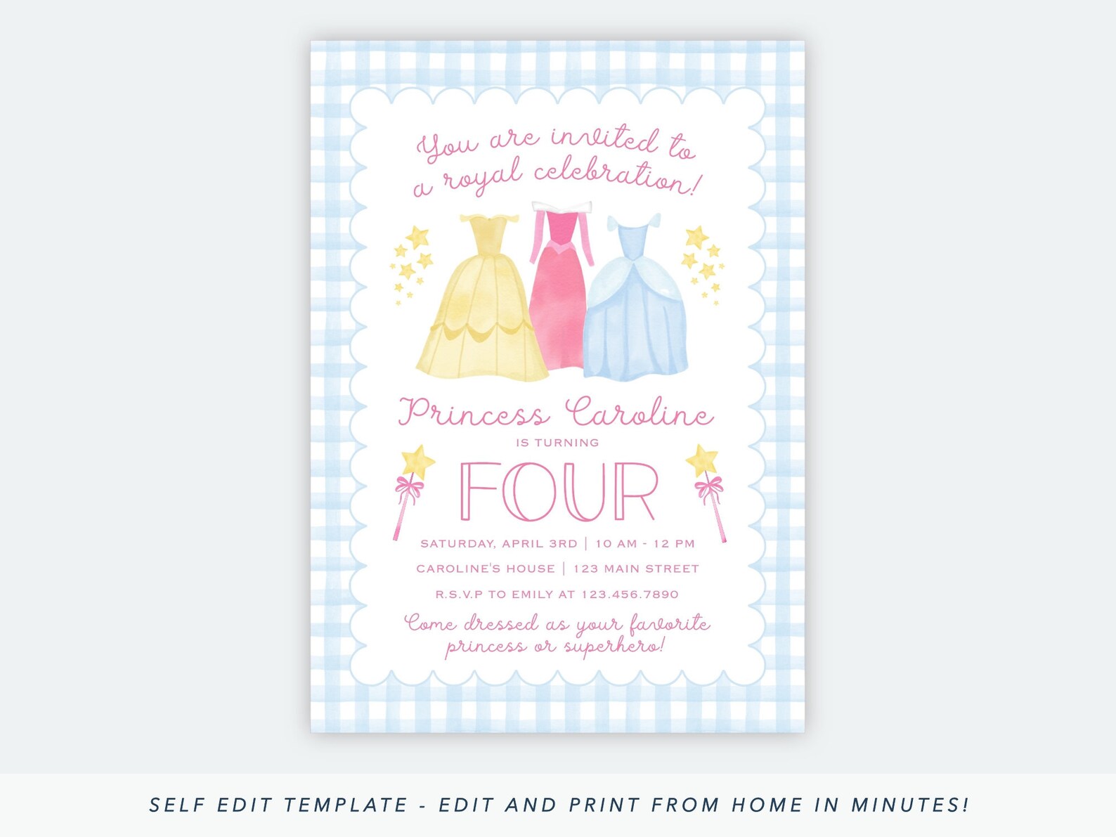 Printable Princess Invitation Princess Party Invitation | Etsy
