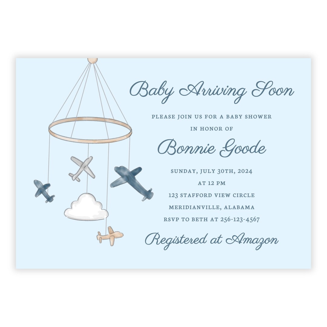 PRINTABLE Baby Shower Invitation Template by Emily Wilt Designs - Etsy