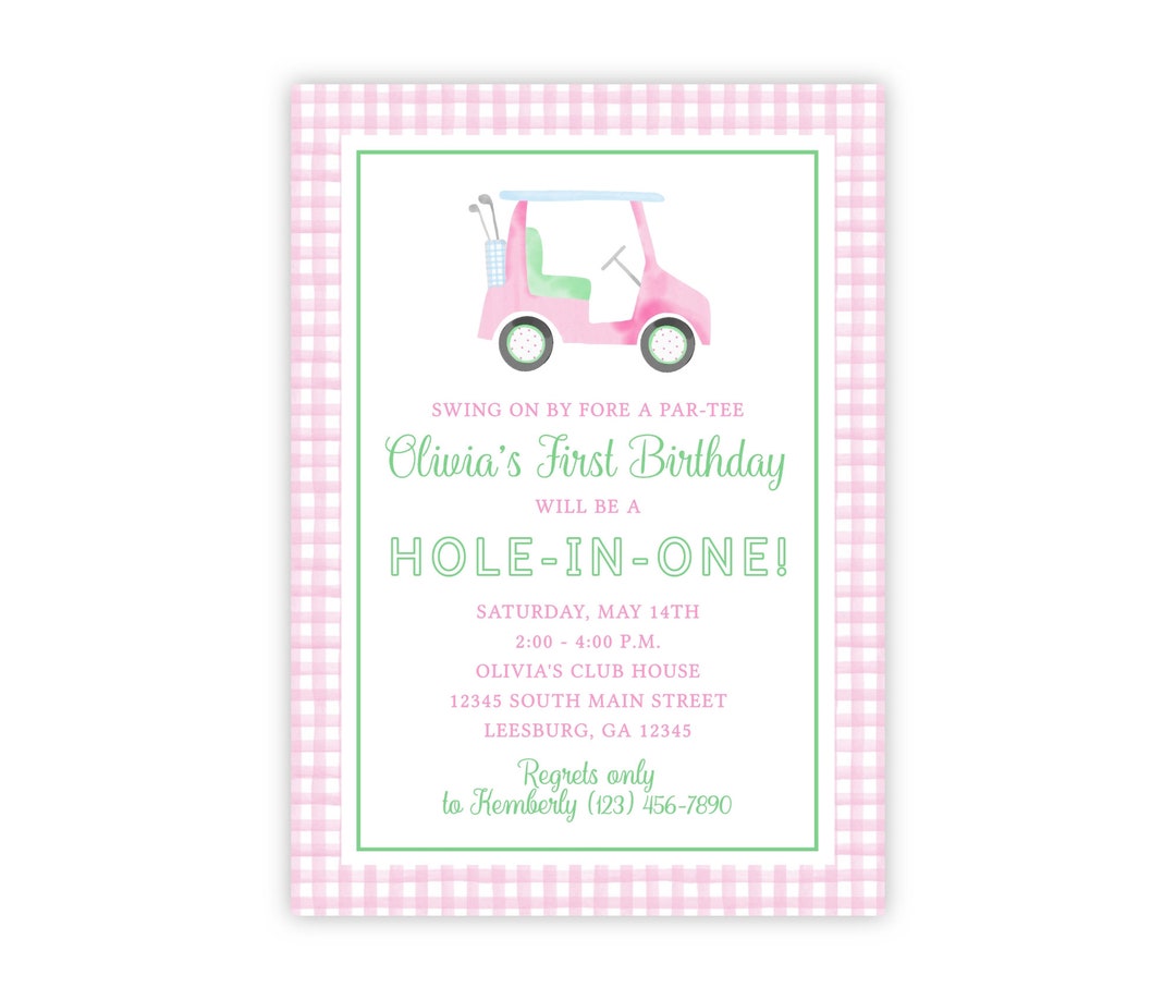 PRINTABLE Golf First Birthday Invite | Par-tee Birthday Invitation ...