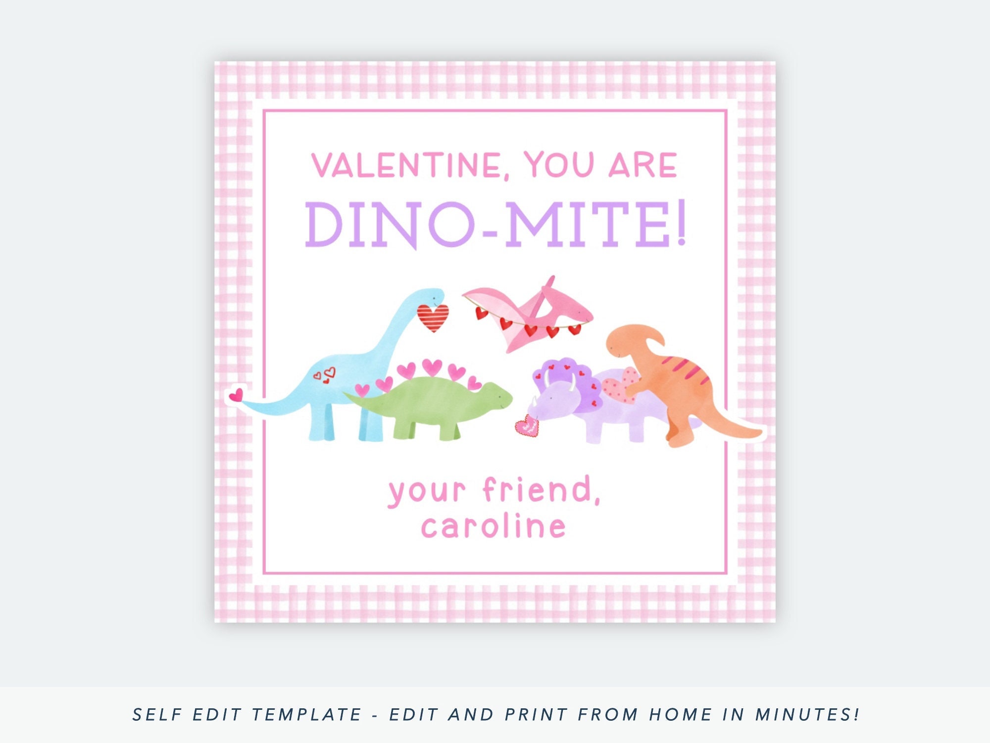 Printable Dinosaur Valentines Dinosaur Valentine Tags Dino | Etsy