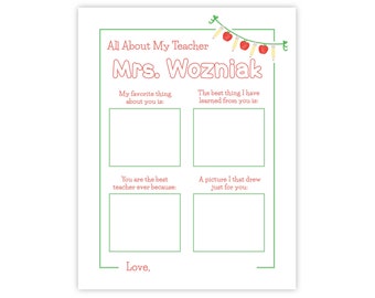 Teacher Appreciation Week Printable, Teacher Survey, Teacher Printable ...