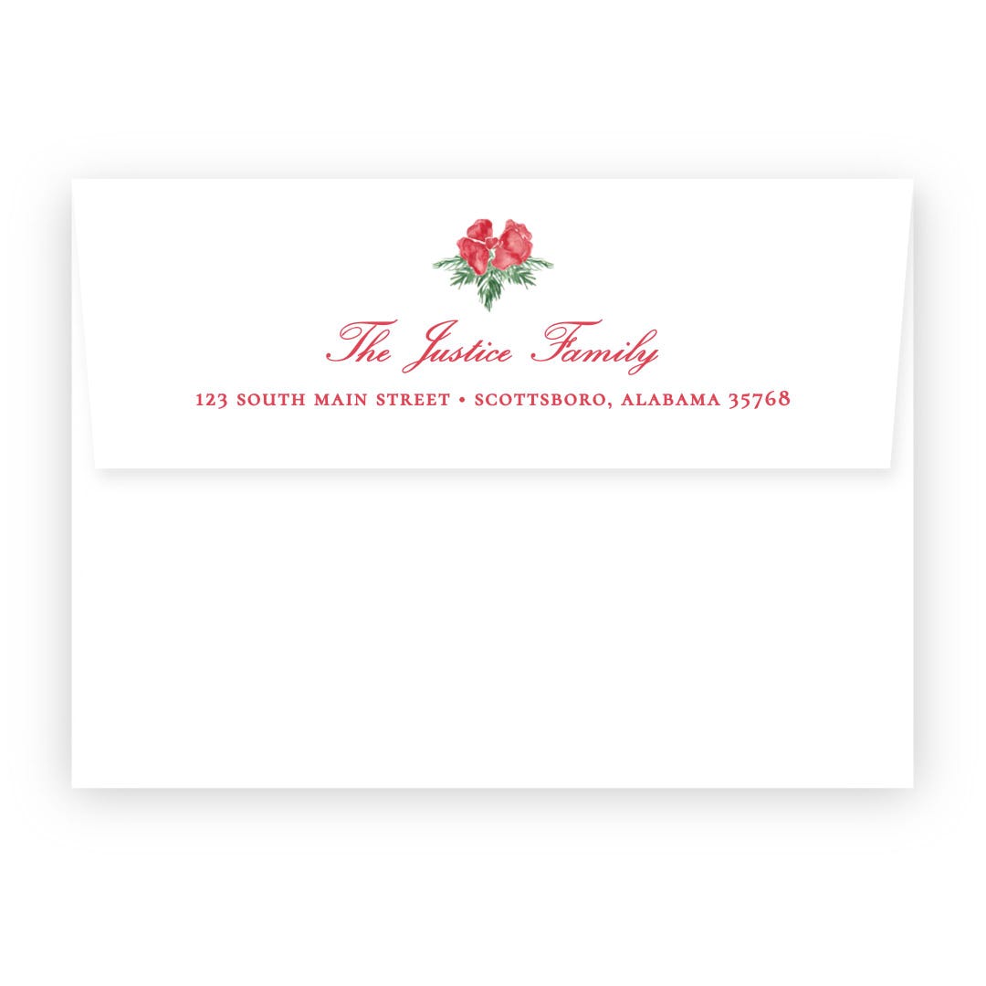 PRINTABLE Big Red Bow Garland Christmas Return Address Template | A7 ...