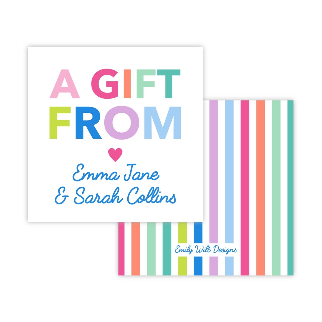 Printable Personalized Color Block Gift Tags, A Gift From Enclosure ...