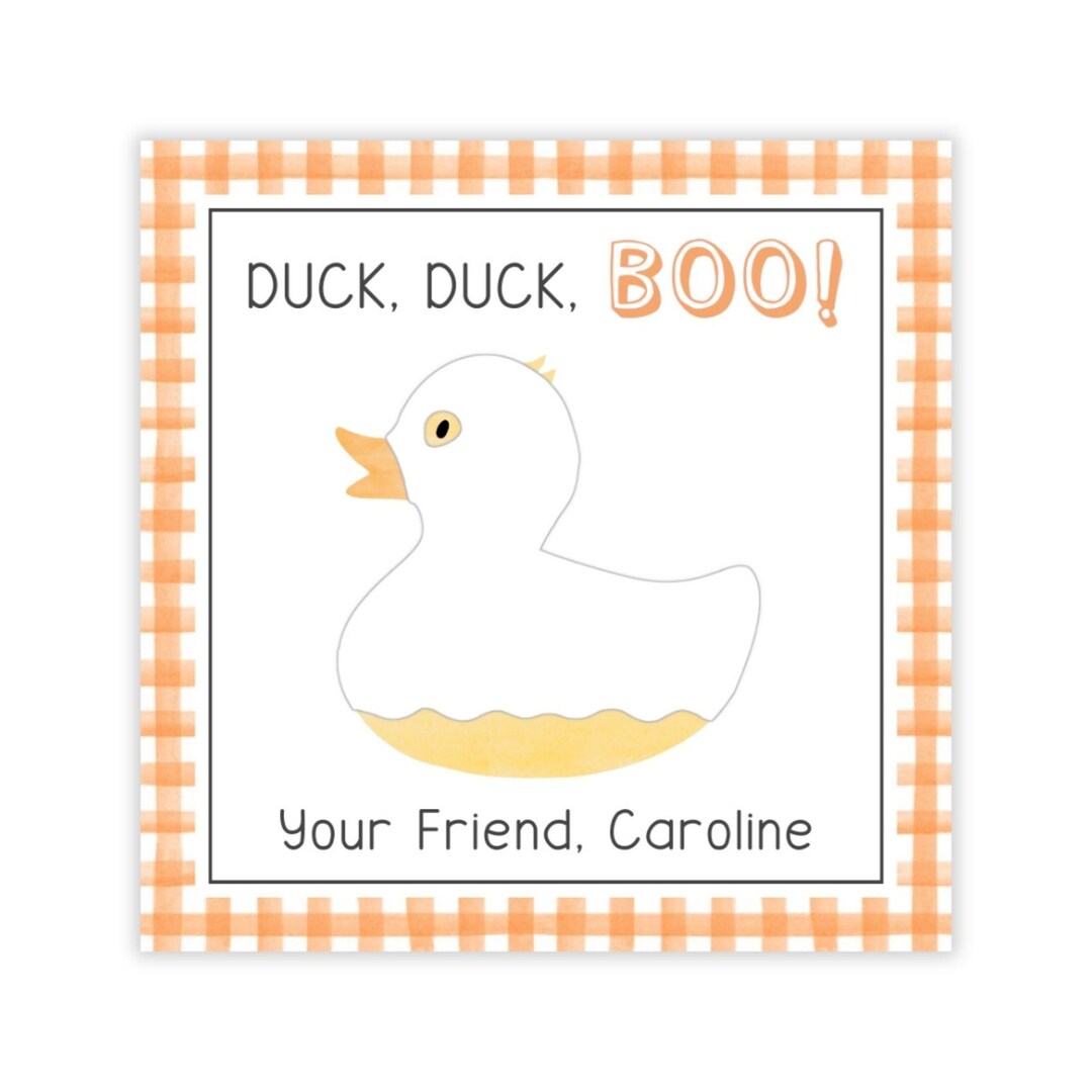 Printable Halloween Tags Duck Duck BOO Self Edit Template - Etsy