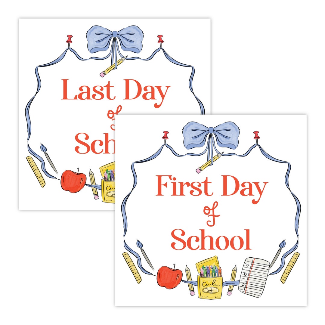 PRINTED Back to School Sign | Personalized First Day & Last Day Board ...