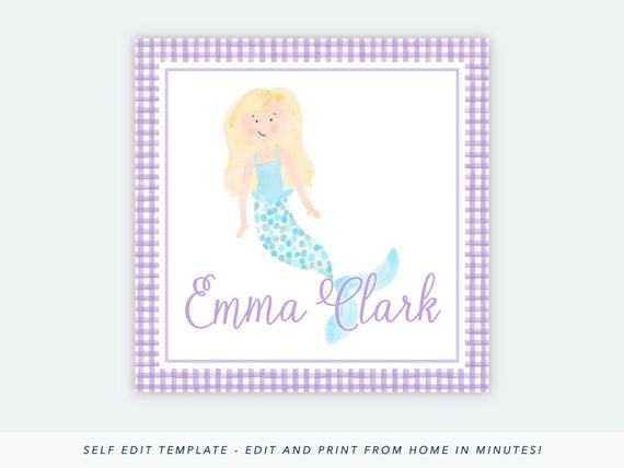 Printable Calling Cards for Girls Mermaid Calling Cards | Etsy