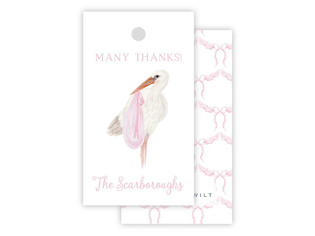 Printable Baby Girl Thank You Tags, Labor and Delivery Thank You Tag ...