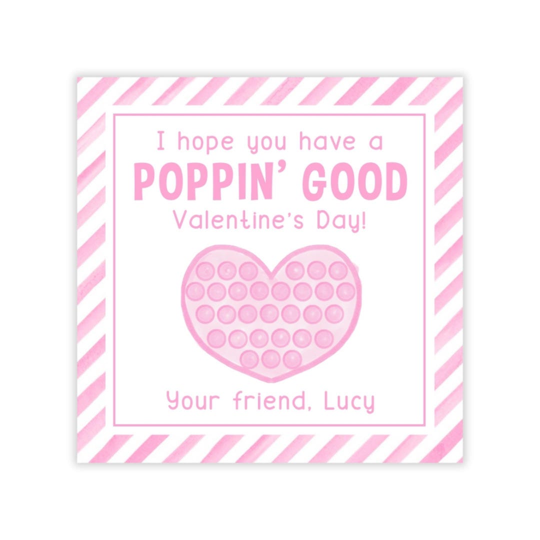 Printable Valentines Day Cards for Kids, Valentine Tags, Pop It ...