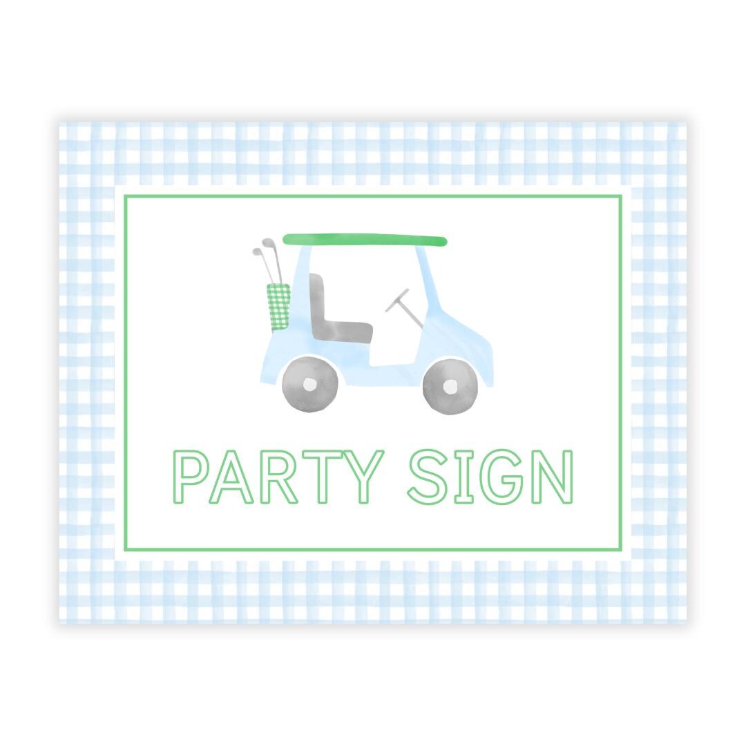 PRINTABLE 8x10 Golf Party Sign | Blue Gingham Golf Birthday Decor ...