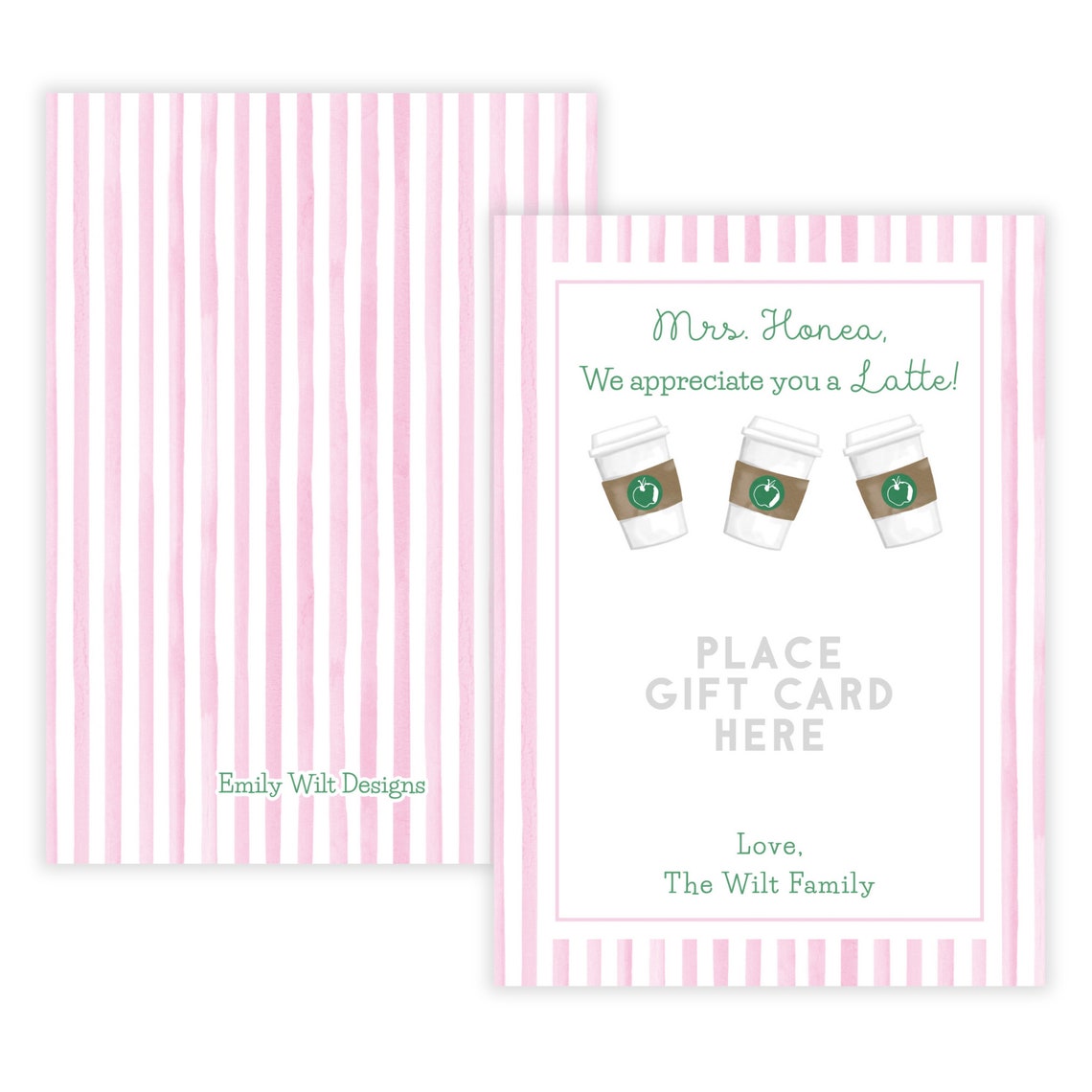 PRINTABLE Teacher Gift Card Holder Template | Back to School Corjl ...