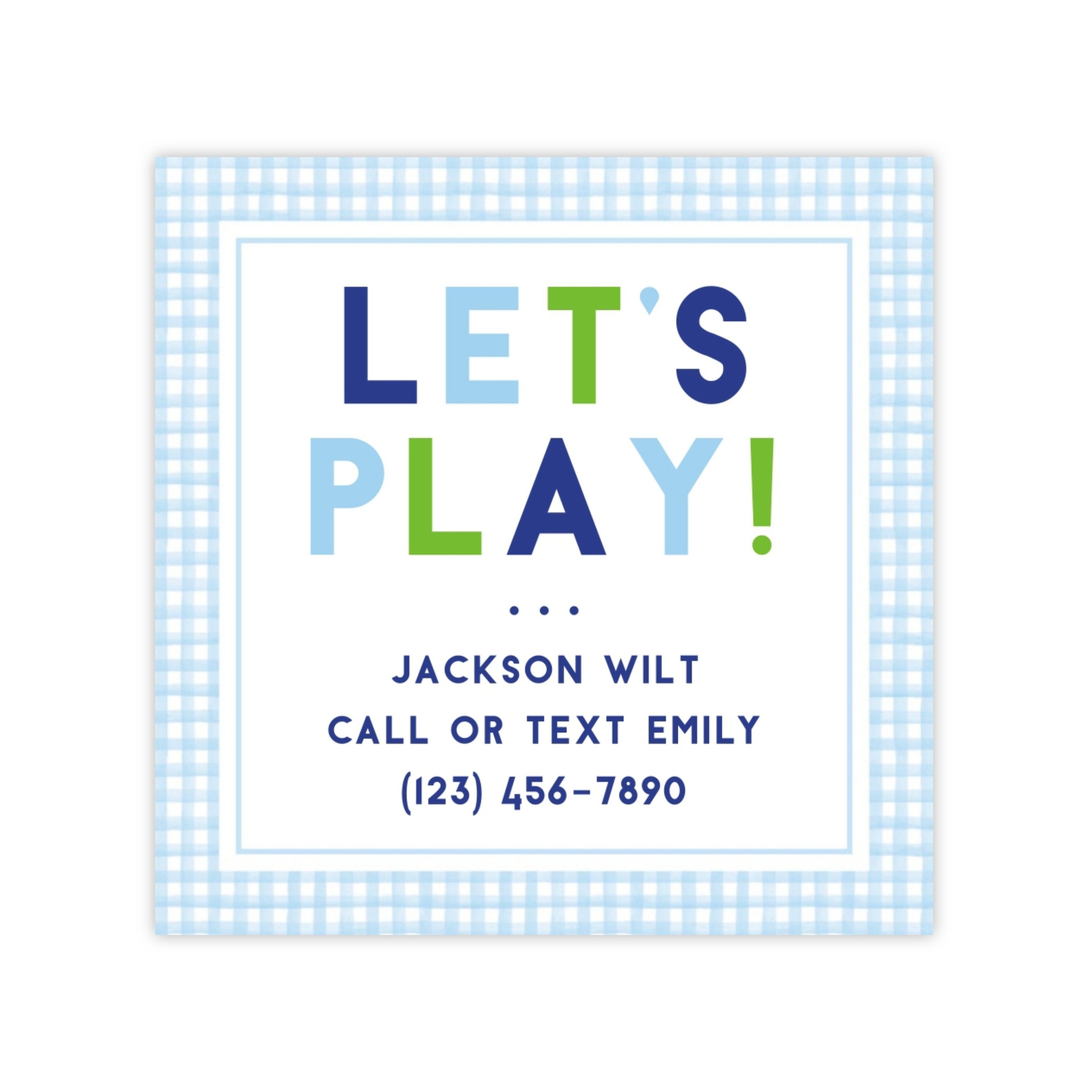 Printable Playdate Cards, Kids Calling Cards, Calling Cards for Kids ...