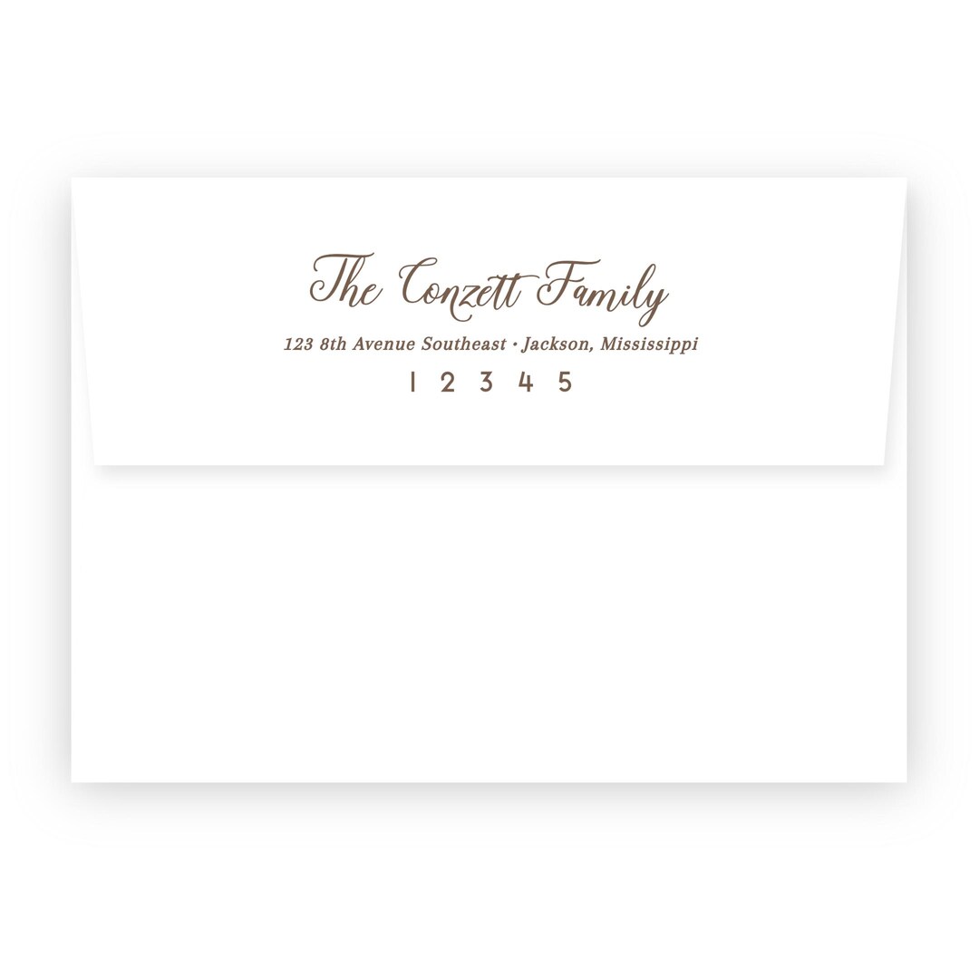 PRINTABLE Chocolate Bamboo Bow Frame Christmas Return Address Template ...